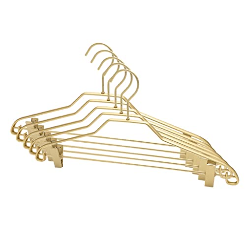 EYHLKM 5pcs Trouser Hangers Clothes Hanger Matte Aluminum Alloy Traceless Dress Pants Towel Hanger Wardrobe ( Color : D )