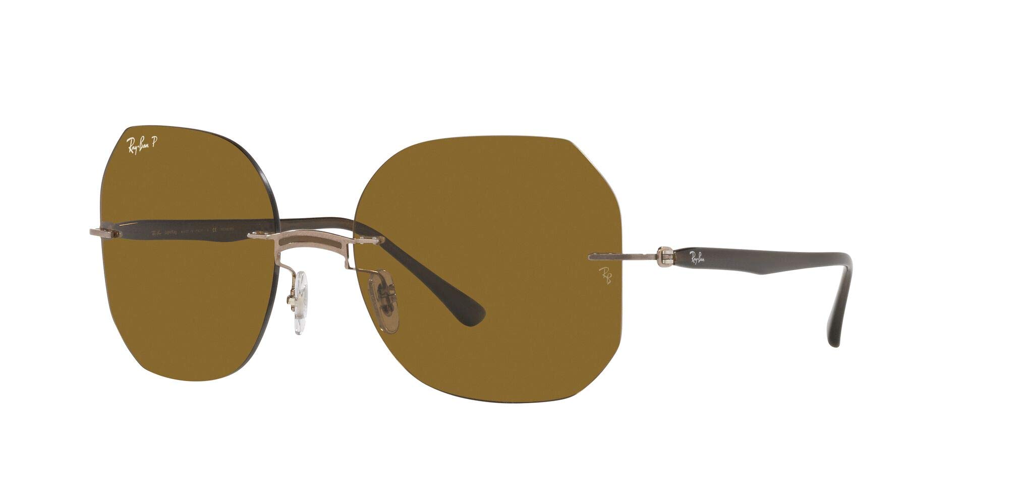 Ray-Ban Women's Rb8067 Titanium Square Sunglasses, Blue On Silver/Clear Gradient Light Blue, 57 mm