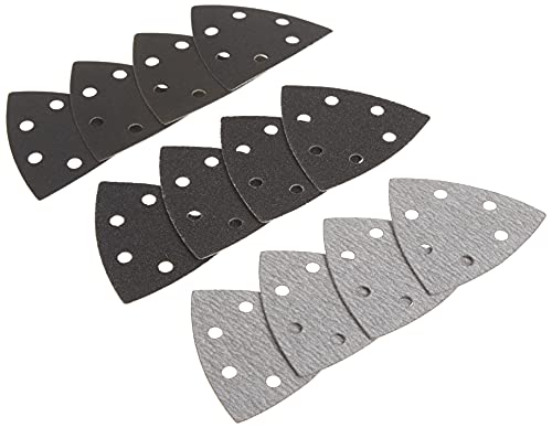 DEWALT Sandpaper Assortment, Hook and Loop Triangle, 12-Pack (DWASPTRI)