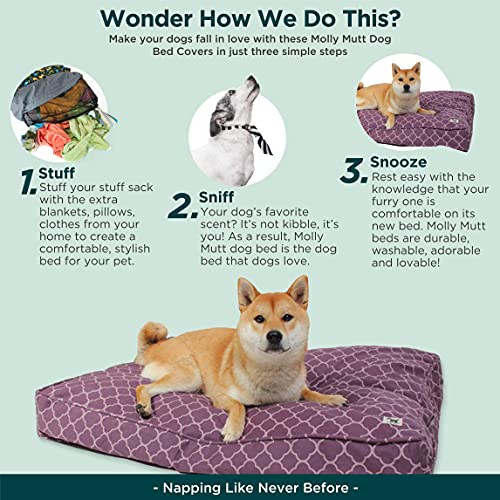 Molly Mutt Medium to Large Dog Bed Cover - Royals Print - Measures 27βX36βX5ββ - 100% Cotton - Durable - Breathable - Sustainable - Machine Washable Dog Bed Cover