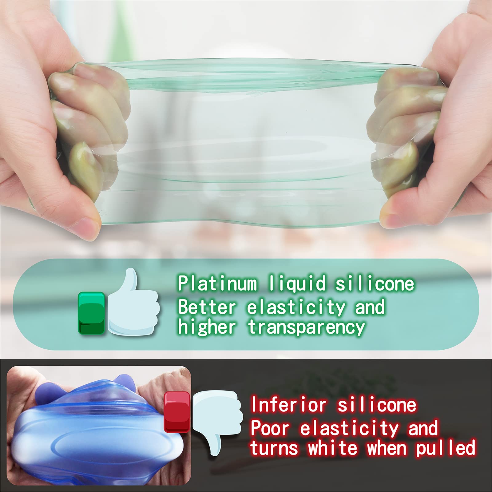 DeliOne Silicone Stretch Lids for Kitchen Food Storage β Durable,Reusable + Expandable Bowl Covers for Cup or Square Containers, Freezer, Microwave,and Dishwasher Safe,Mixing Size, 6-Pack, Color