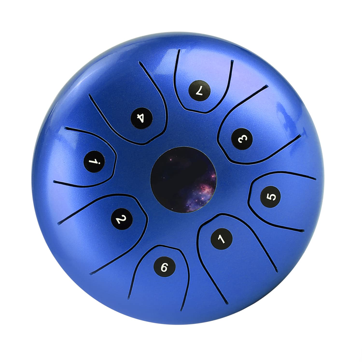 summina 5.5 Inches Mini Steel Tongue Drum 8 Notes C-Key Handpan Drum Steel Pocket Drum Percussion Instrument with Mallets Carry Bag for Meditation Yoga Zazen Musical Education