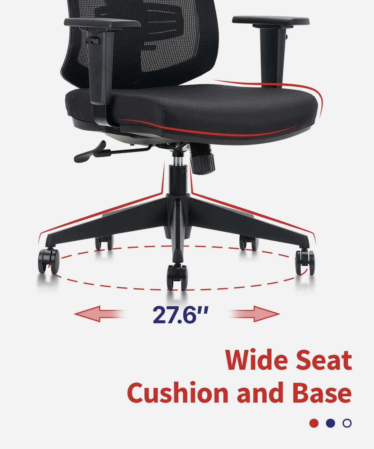 CLATINA Ergonomic High Mesh Swivel Executive Chair with Adjustable Height Head Arm Rest Lumbar Support and Upholstered Back for Home Office 2 Pack