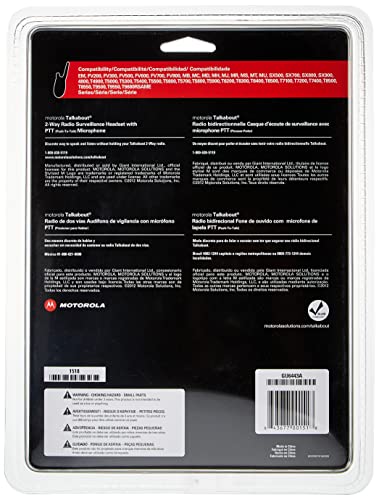 Motorola 1518 Surveillance Headset with PTT Mic, Black, White