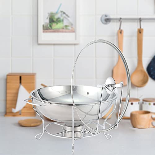 IEUDNS Stainless Steel Round Buffet Chafer with Cover Multifunction Durable Three.5L Serving Tray Holder Chafing Dish Warming Tray for Weddings Parties
