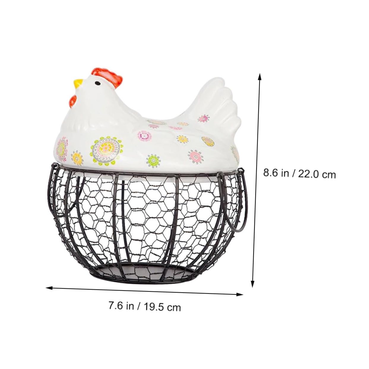 COLLBATH 1pc Egg Basket Refrigerator Organizer Bins Eggs Dining Table Decor Desktop Decor Rustic Wire Egg Basket Metal Egg Stand Chicken Wire Basket Fruit Basket Vegetable Basket Ceramics