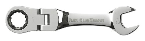GEARWRENCH 10 Pc. 12 Pt. Stubby Flex Head Ratcheting Combination Wrench Set, Metric - 9550
