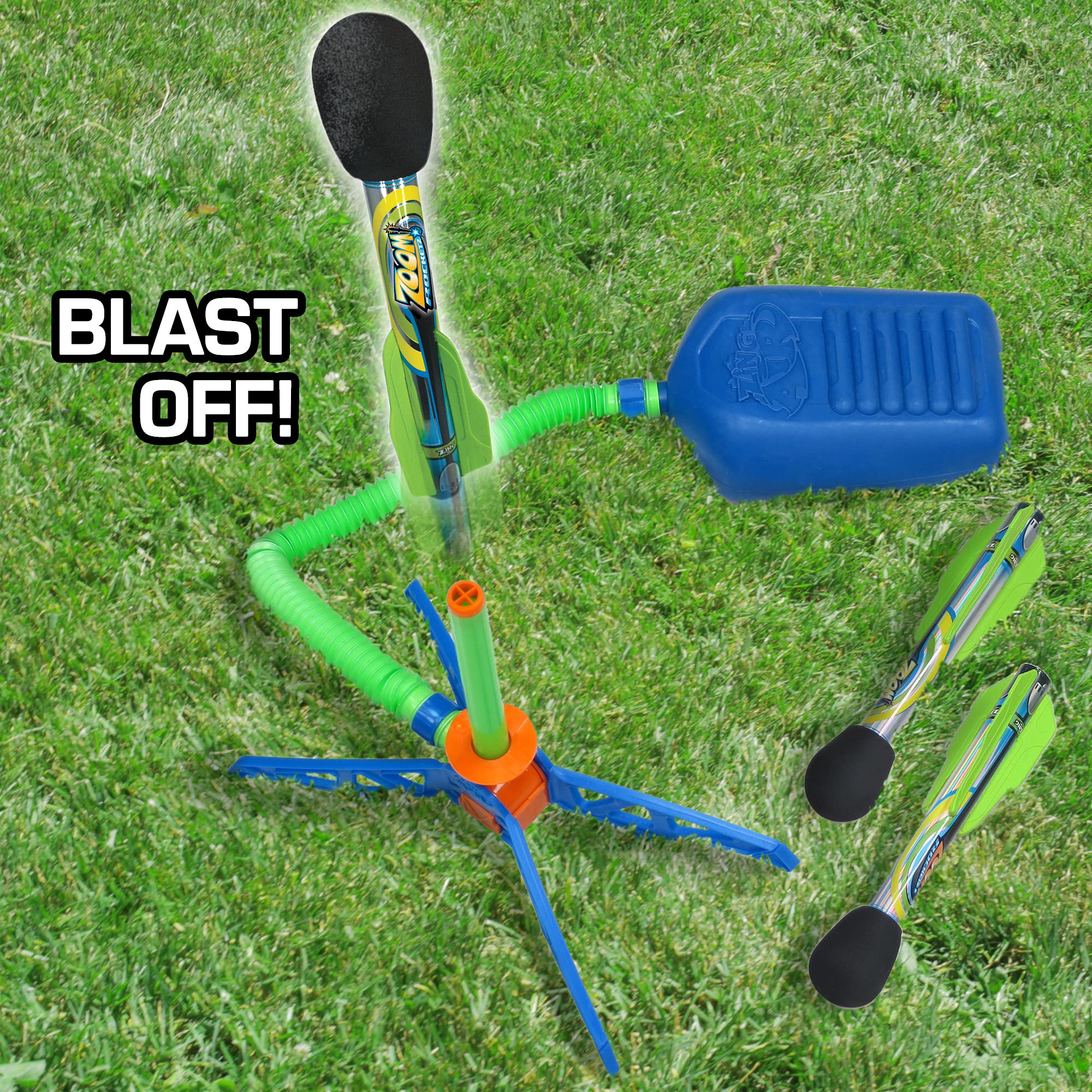 Zing Zoom Rocketz Refills 6 Pack, Soft and Safe Rocket Replacement, Launch up to 150 Feet Zoom Rocketz Launcher, No Batteries Required, for Kids Ages 8 and Up