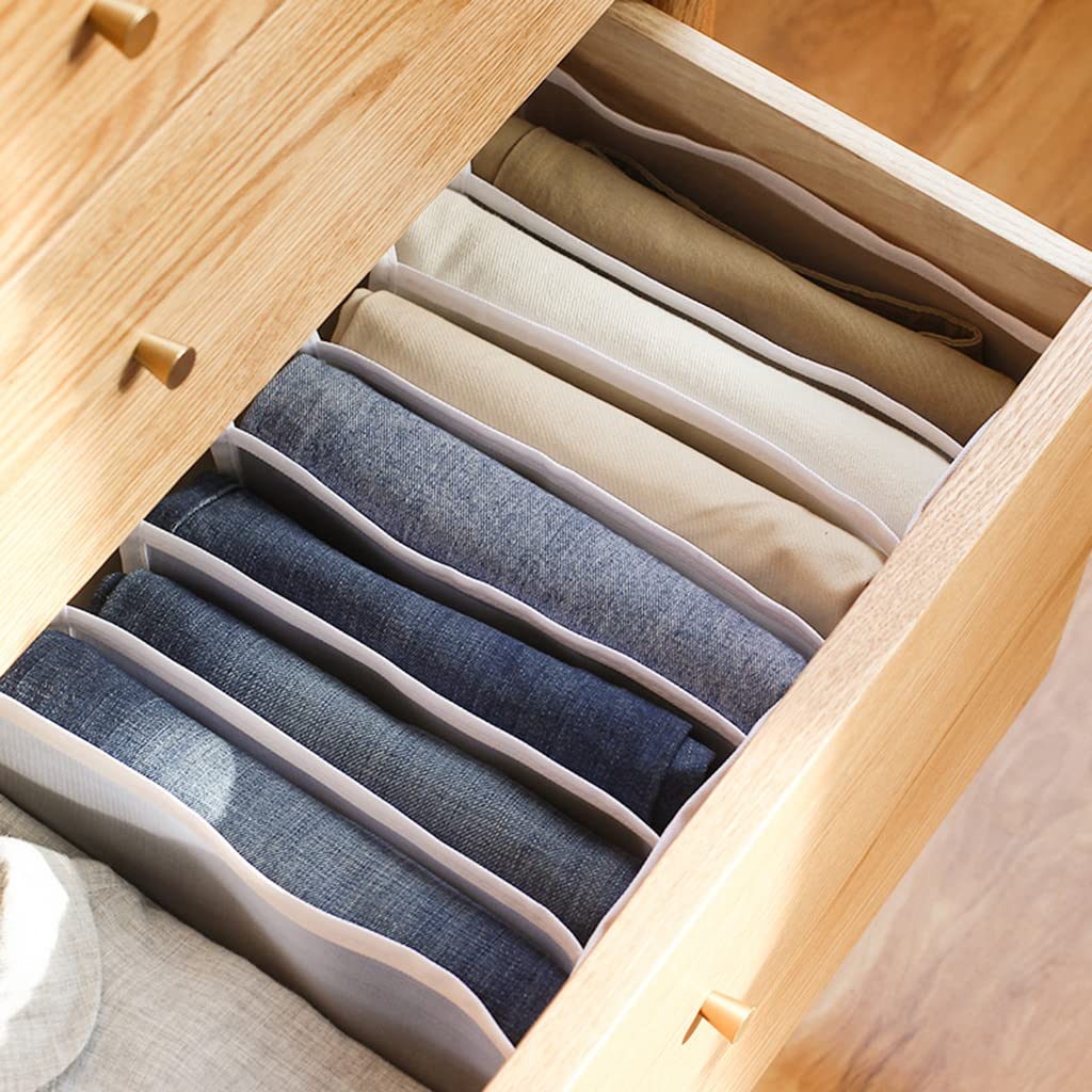 Teursa Nylon Mesh Wardrobe Clothes Organizer for underwear,socks,leggings,skirts,T-shirts,jeans and More clothes organizer for folded clothes available in washing machine (M, White)