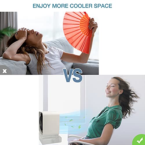 Mini Air Conditioner - Portable Air Conditioner Fan Small AC Unit Personal Desktop Air Cooler Fan - 3 Wind Speeds 7-Color NightLight & Humidify for Dorm Room Office