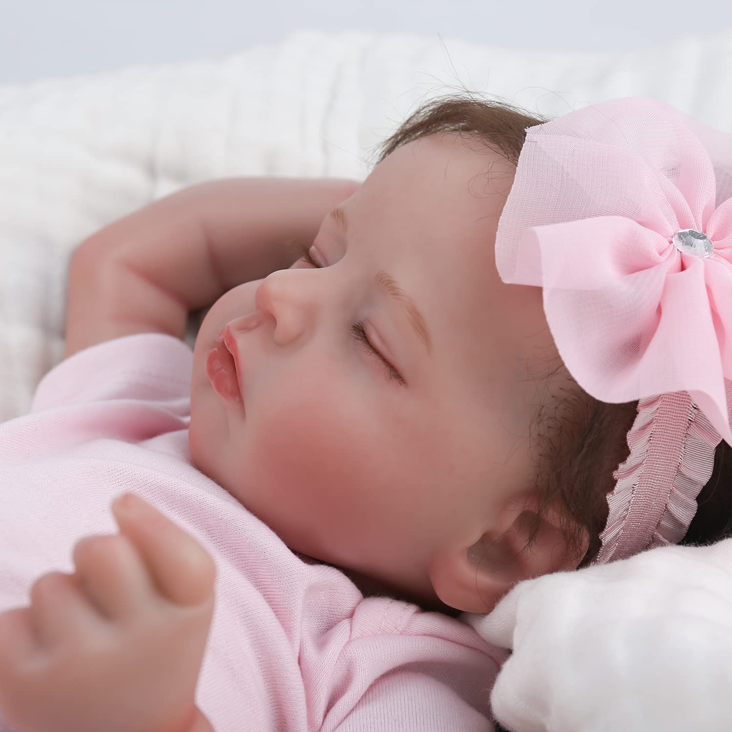 DCOLCO 20 Inch Reborn Baby Doll - Lifelike Sleeping Toy with Closed Eyes, Soft Body for Kids Age 3+
