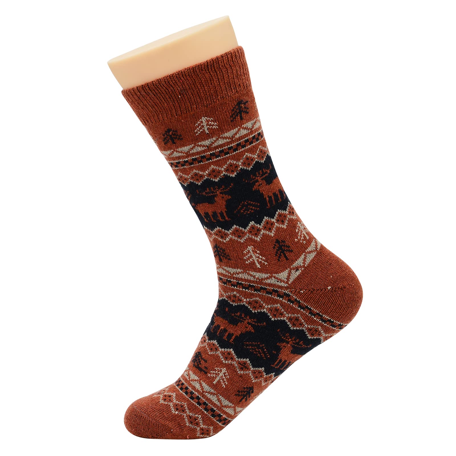 Durio Mens Christmas Socks Warm Wool Socks for Men Soft Casual Winter Socks Cozy Socks for Men Crew Socks Deer One Size