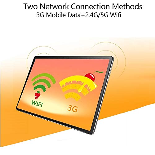 Tablet 10.1 Inch Android 3G Phone Tablets with 32GB Storage Dual Sim Card 5MP Camera, WiFi, Bluetooth, GPS, Quad Core, HD Touchscreen, Support 3G Phone Call (Black)