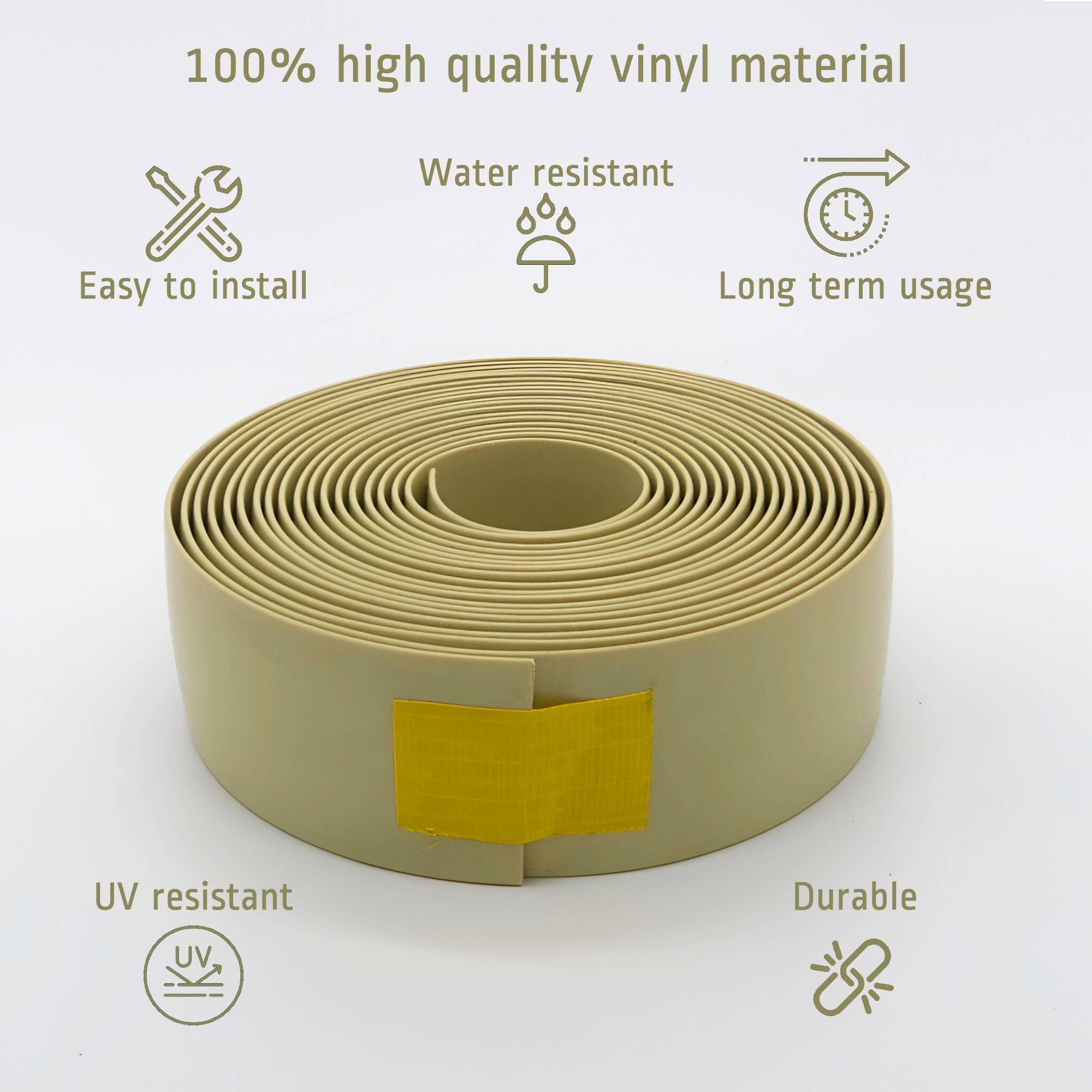 KOMORAX 200ft Long 1.5" Wide Vinyl Chair Strapping. Repair & Replacement Matte Finish.for Patio Outdoor Lawn Garden Durable Attractive (Driftwood)