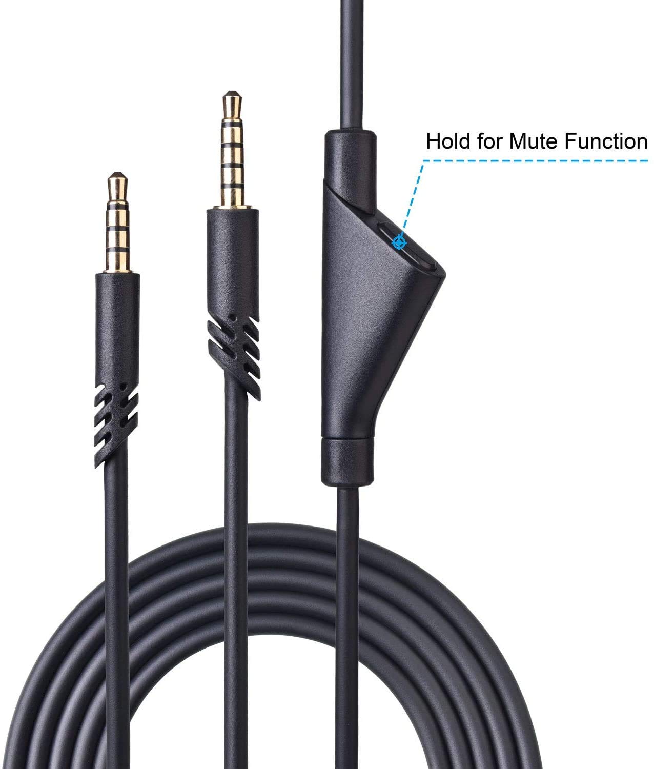 YARENKA Replacement Astro A10 A40 Cable, 2.0M A40 Inline Mute Cable Cord Compatible with Astro A10/A40 Gaming Headsets Xbox One Ps4 Controller Headphone Audio Extension Cable 6.5 Feet Black