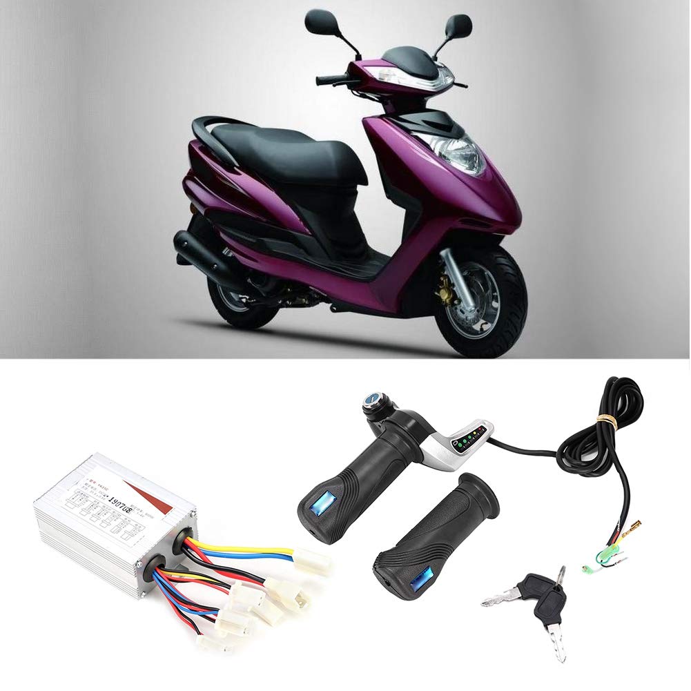 Brushed Controller, 36V 800W Motor Brushed Speed Controller Box Kit with Throttle Grip for Electric Bicycle Scooter E-Bike