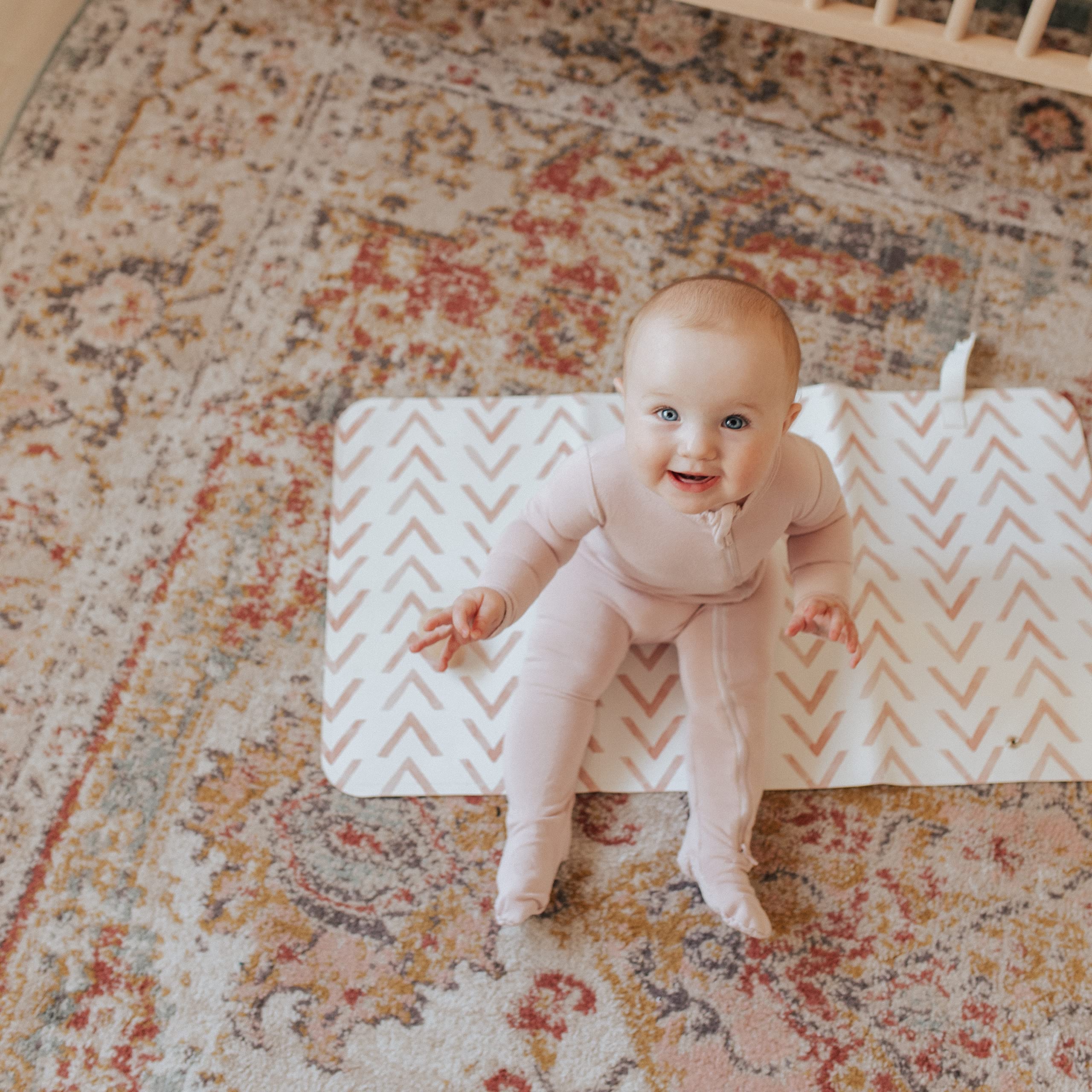 Sunshine and Poppy Vegan Leather Baby Changing Mat - Diaper Changing Mat, Wipeable Changing Pad, Travel Friendly, Portable, Foldable Changing Pad for Babies or Toddlers
