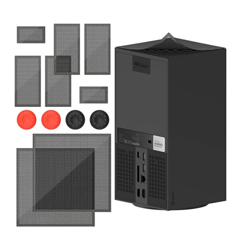 Dust Filter Cover Kit Compatiable for Xbox Series X,Dust Proof Cover for Xbox Series X Dust Filter Cover Top Case Dust Proof Filter Cover (2*proof nets + 4* rocker caps)