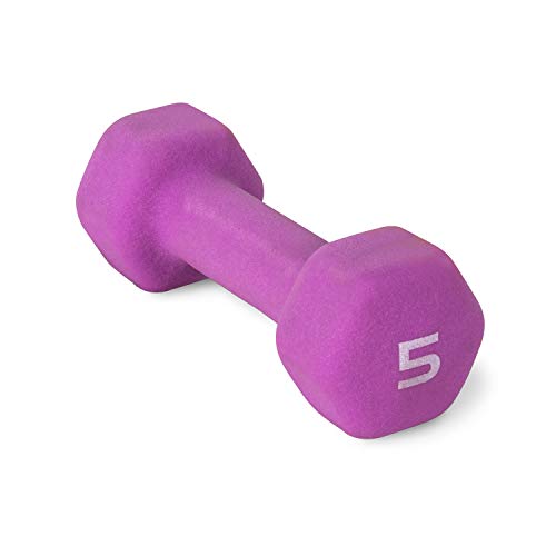 CAP Barbell Neoprene Coated Dumbbell Weights, 5 Pound, Single, Magenta