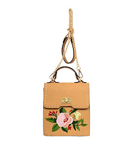 Mellow World Embroidery Floral Women Cross Body Bag, Grey, One Size