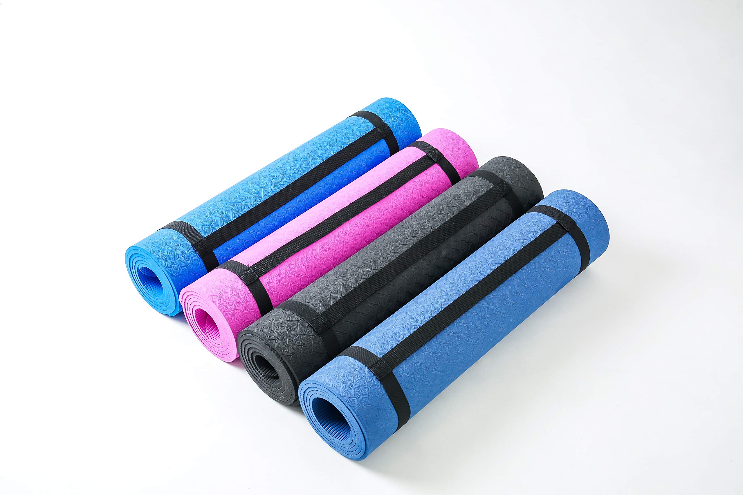 Byhari non slip , Eco friendly TPE yoga mat, [72 x 24 x 4 mm], includes free convenient waterproof high quality travel bag.
