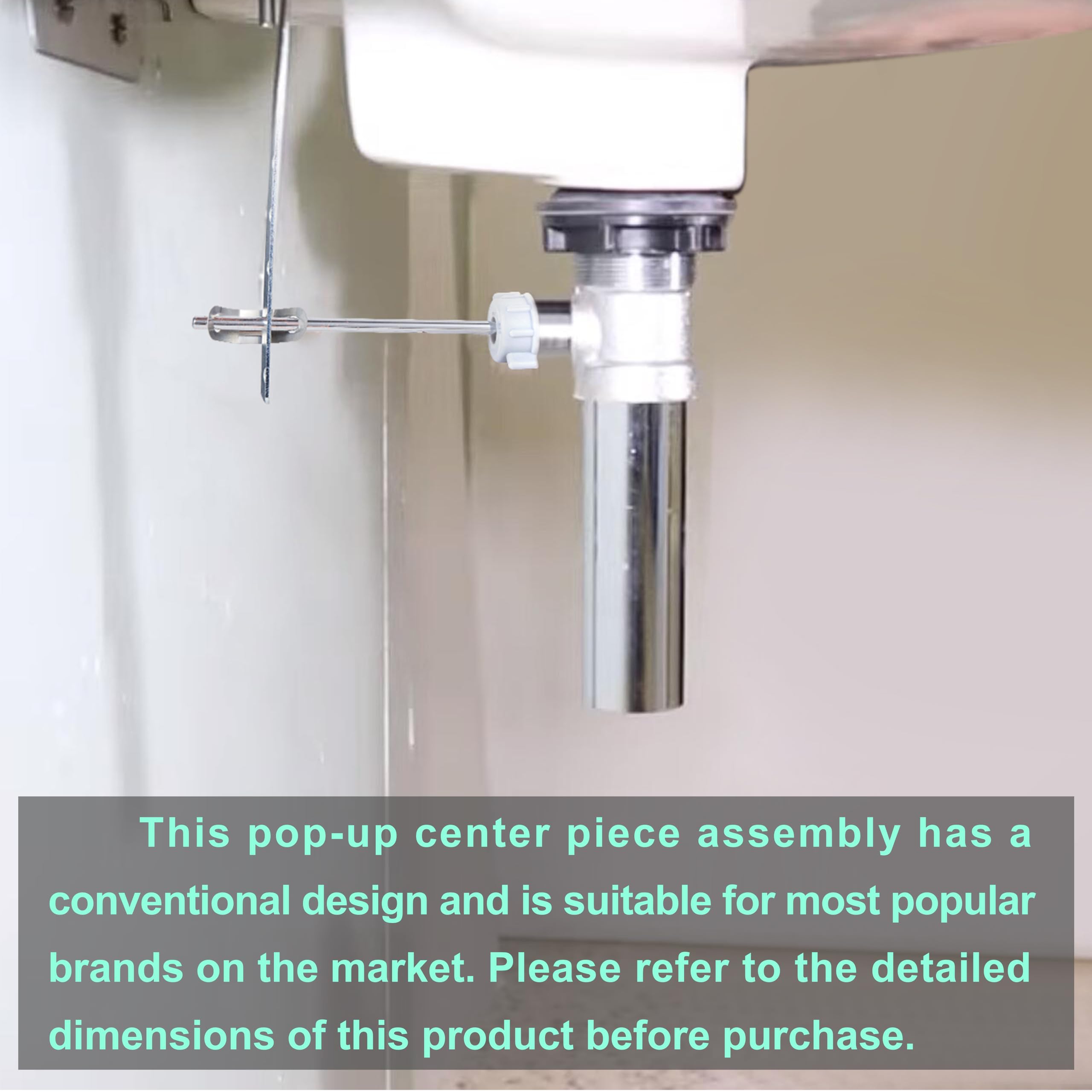 FullMayPro Lavatory Pop-Up Center Piece Assembly,Pop-Up Drain Repair Kit,Fits Most Popular Brands,Replacement Bathroom Sink Pivot Rod,15MM Ball, Chrome(2PCS)