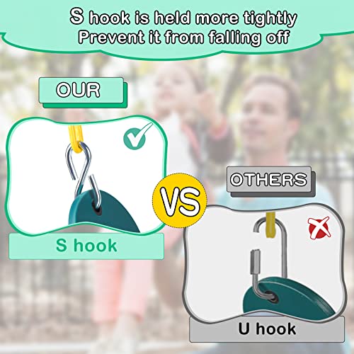 Highpro Swings Seats Heavy Duty with 65 Inches Chain Plastic Coated and 2 Hooks, Playground Swing Set Accessories Replacement, Support 250lb (Green)