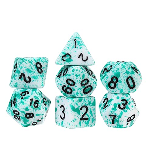 SUWEILE SZSZ 7pcs/Set Acrylic Dice Set Different Shapes Digital Dice for RPG MTG DND Board Game Role Playing Games 0212 (Color : F)