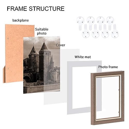 Picture Frames Collage Wall Decor Set of 12,Gallery Wall Frame Set with 8x10 6x8 5x7 4x6, Multi Wood Pattern Perfect for Rustic Home & Office Decor