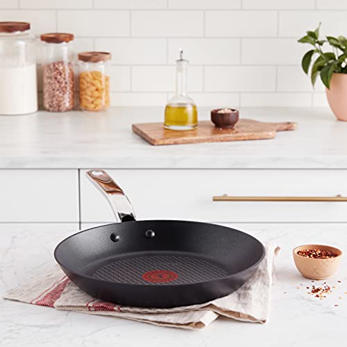 T-fal C51705 ProGrade Titanium Nonstick Thermo-Spot Dishwasher Safe PFOA Free with Induction Base Fry Pan Cookware, 10-Inch, Black -