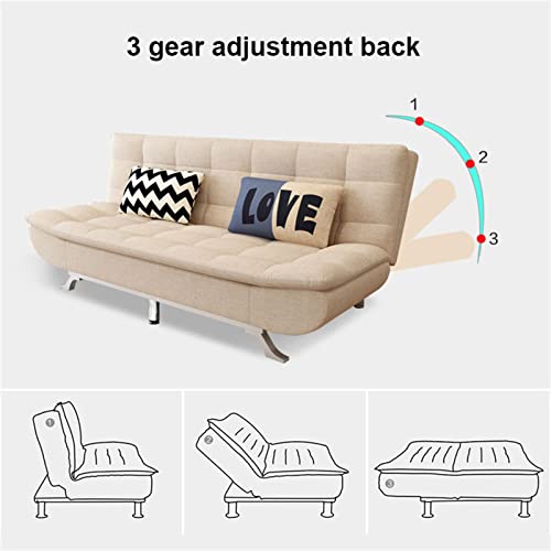 JHKZUDG Futon Sofa Bed, Folding Sofa Bed,Couch Sleeper Convertible Foldable,Recliner with Adjustable Backrest Sofa Bed, for Living Room, Office, Room,Blue,90 × 85 × 90cm