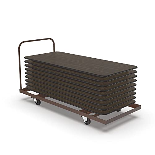 Correll Flat Stacking Table Truck; 12-16 Rectangular Table Capacity Up to 90" Long, 30"x90", Commercial Duty Steel Construction