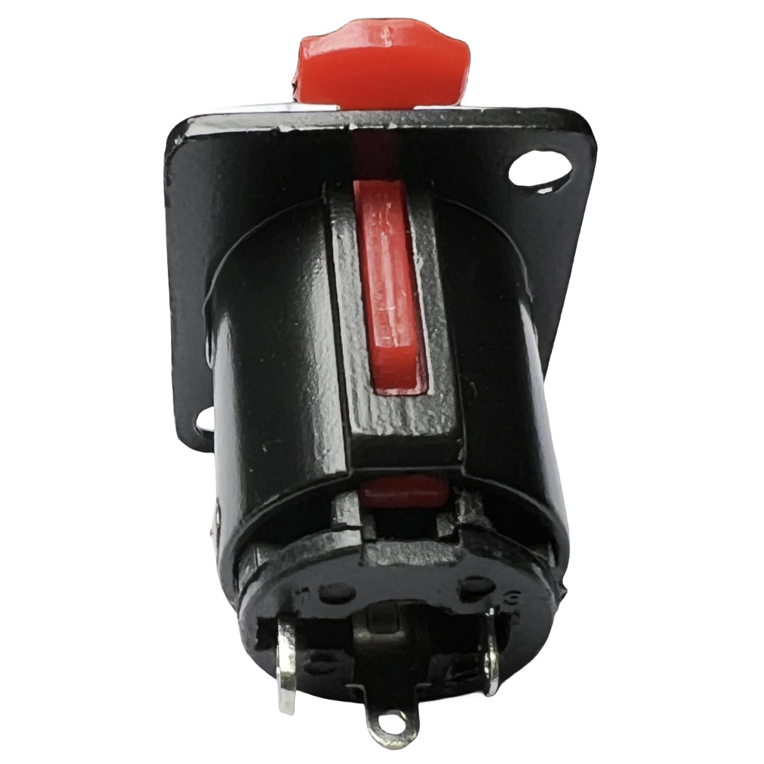 CESS Black 1/4" Jacks TS and TRS Panel Mount Jack Locking Style D Series Size - 1/4 Inch Female Stereo and Mono/TRS and TS Audio Socket - 6.35mm Stereo and Mono Socket (4 Pack)