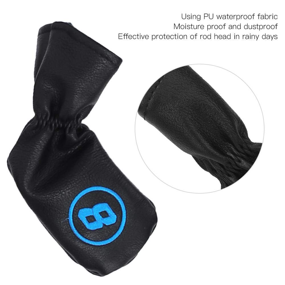 Bnineteenteam 9PCS Golf Headcover,PU Leather Golf Putter Head Cover Waterproof Thicken Plush Golf Putter Head Cover Iron Club Headcovers Accessory(Black)