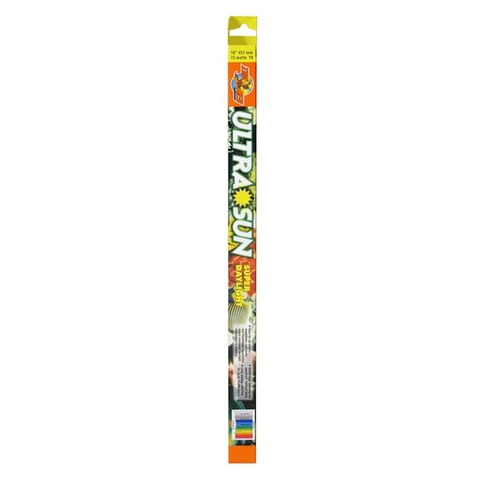 Zoo Med T-8 Ultra Sun Super Daylight Fluorescent Bulb, 18" L, 15 Watts