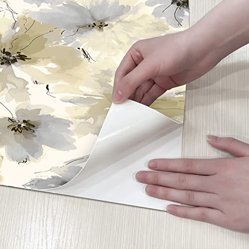 JiffDiff Watercolor Flower Peel and Stick Wallpaper Floral Peel and Stick Wallpaper Honey Wheat Yellow Wallpaper Stick On Wallpaper