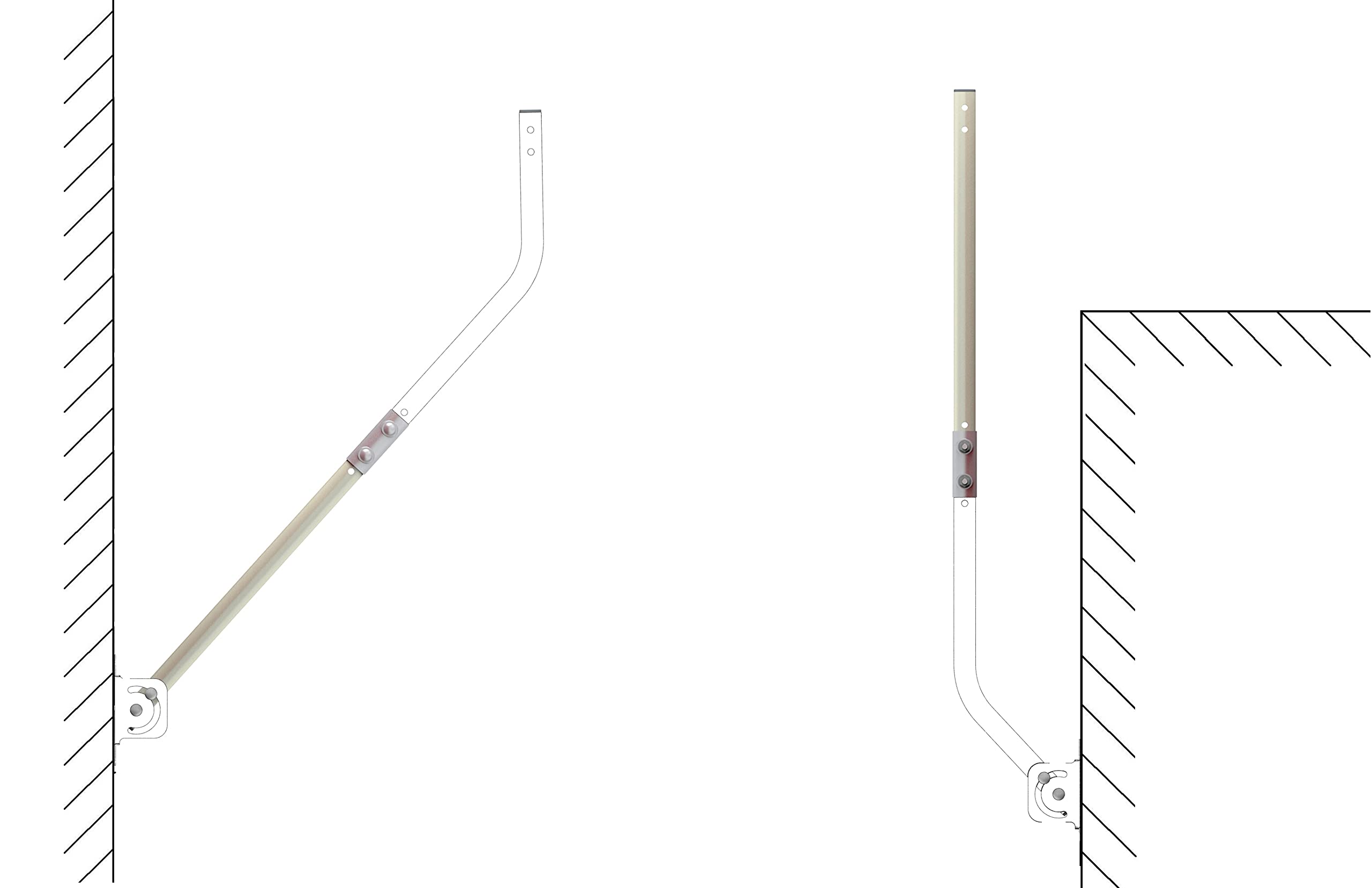 Extension Pole (1" Diameter, 16 3/4" Arm Length) Silver