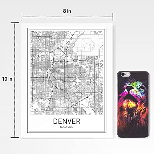Denver Map Print Denver Map Art Colorado Print City Maps Map Print Map Art Print Black and White Map Wall Art Map Art Modern City Art Scandinavian Poster City Map Poster 8x10