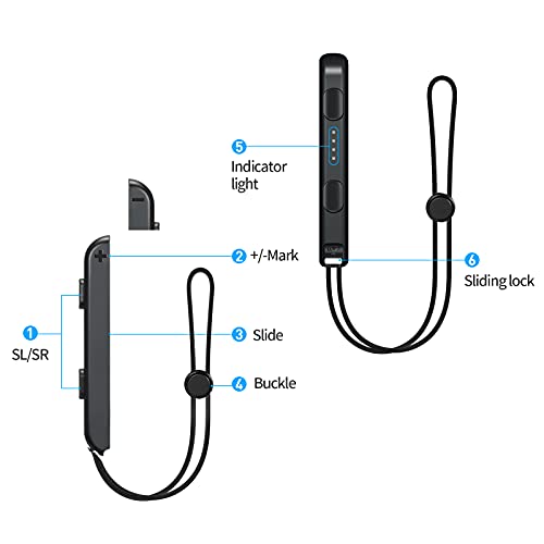 MOSAHOLL Wrist Strap for Switch Joycon β 2 Pack Lanyard Replacement Parts Accessories for Joy Con Joy-Con Controller