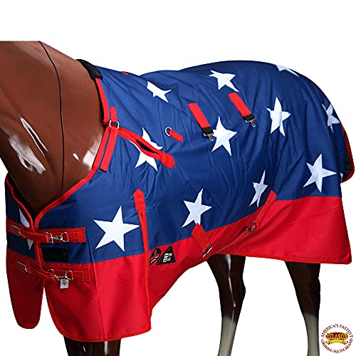 HILASON 600D Winter Waterproof Poly Miniature Horse Blanket US Flag - 42 Inches | Horse Blanket | Horse Blankets for Winter Waterproof | Horse Turnout Blanket | Horse Turnout