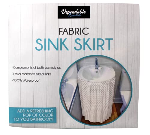 Dependable Industries Fabric Sink Skirt Diamond Stitch White