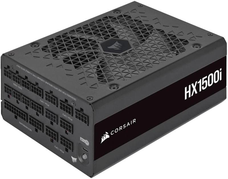 Corsair HX1500i Fully Modular Ultra-Low Noise ATX Digital Power Supply (Three EPS12V Connectors, 140mm Fluid Dynamic Bearing Fan, Zero RPM Mode, 80 Plus Platinum Efficiency) Black