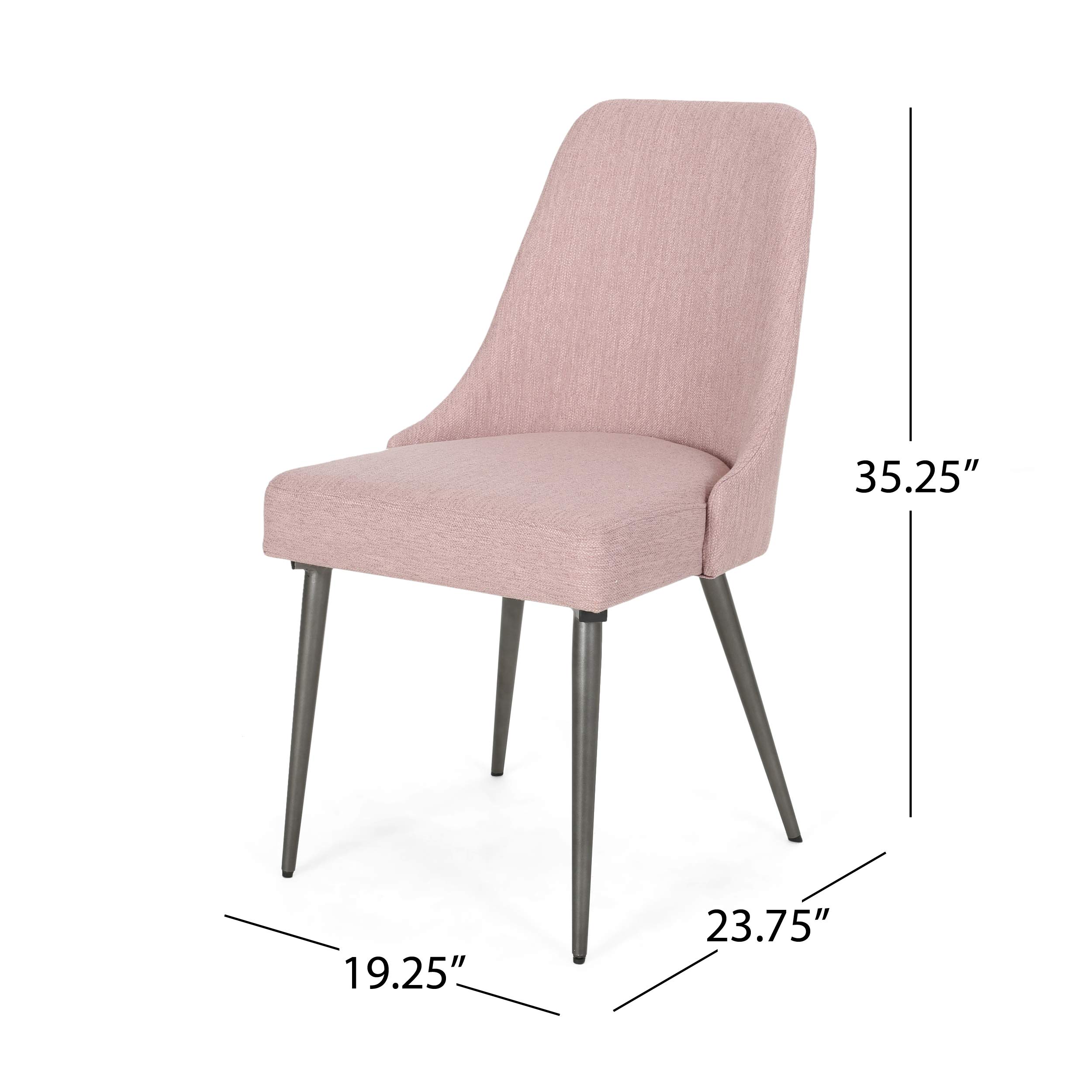Christopher Knight Home Dawn Modern Fabric Dining Chairs (Set of 2), Light Blush