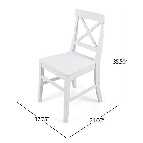 Christopher Knight Home Roshan Farmhouse Acacia Wood Dining Chairs, White