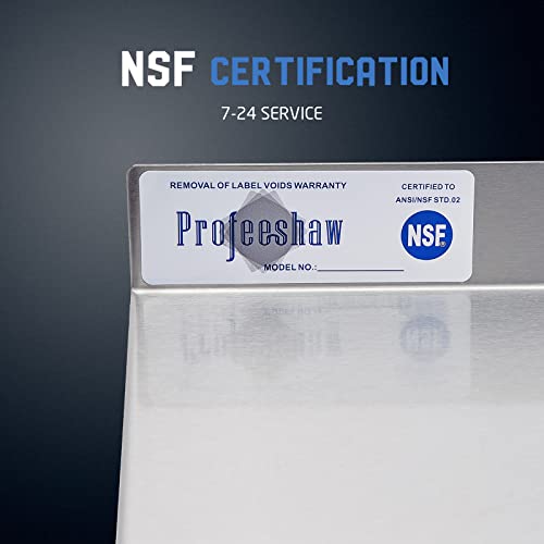 Profeeshaw NSF Stainless Steel Shelf 12β x 48β, 280 lb Commercial Shelves Wall Mounted Metal Shelving with Backsplash and 2 Brackets for Restaurant, Bar, Utility Room, Kitchen and Garage