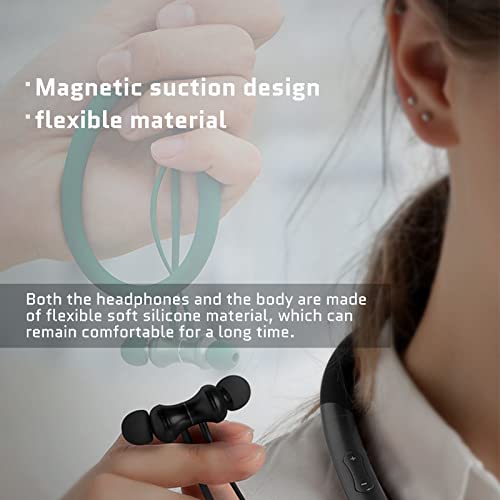Mosonnytee Neckband Bluetooth Headphones Wireless Earphones Around The Neck Bluetooth Headphones with Microphone Comfortable Bluetooth Earbuds Neckband with 18-Hours playtimes