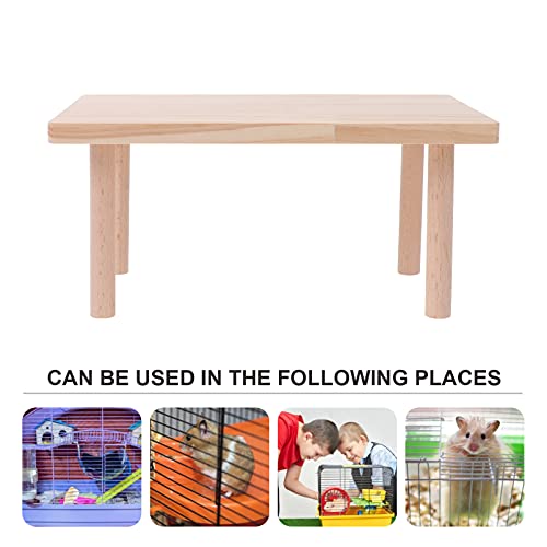 Ipetboom Hamster Platform 1 Pc Hamster Platform, Hamster Play Wooden Platform Bird Playground Hamster Climbing Toy for Hamster Squirrel Gerbil Chinchilla Birds