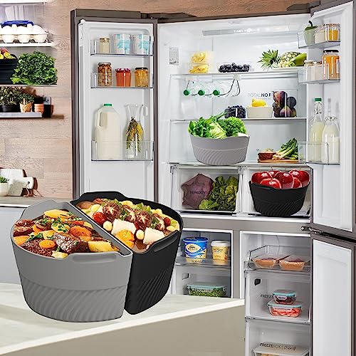 TAYDOIBAN Crock Pot Dividers Silicone For Crock Pot 6-8 QT, Allows Cooking Two Different Meals At Once Time, Slow Cooker Silicone Liner Safe For Dishwasher, Plastic Liners Free, Reusable Crock Pot