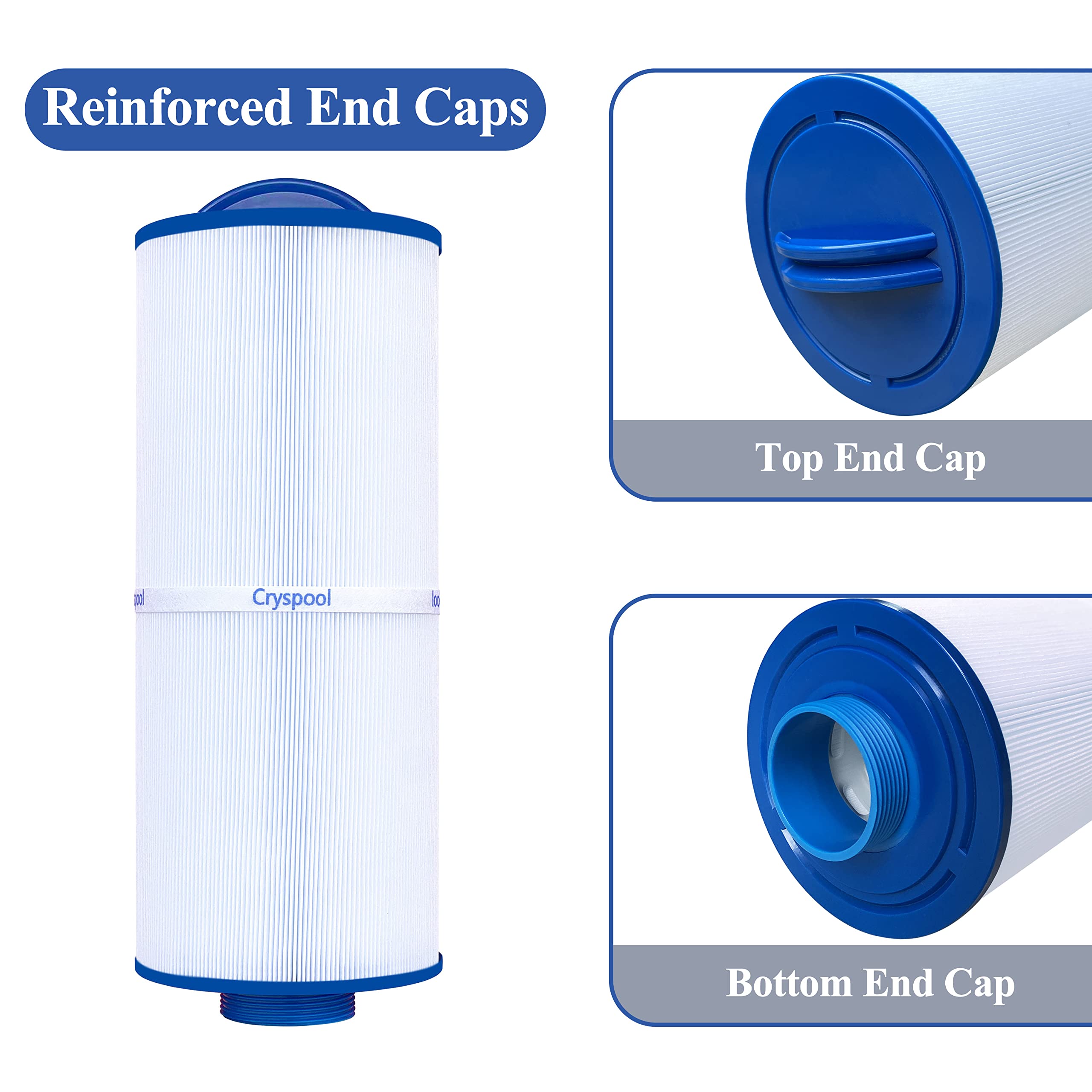 Cryspool 2" MPT-Thread Spa Filter Compatible with Marquis Spa 20041, 20091, 370-0237, 5ch-502, Marquis 50, PPM50SC-F2M, FC-0195, Cal Spa FIL11100202, 50 sq.ft, 2 Pack