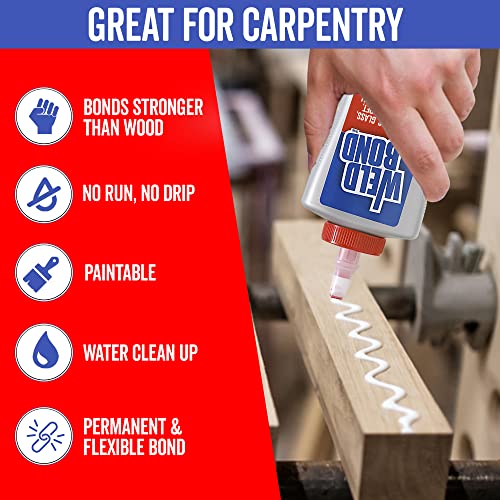Weldbond Multi-Surface, Non-Toxic Adhesive Glue, Bonds Most Anything. Wood Glue or for Crafts Fabric Glass Mosaic Carpet Ceramic Tile Metal Stone & More. Dries Crystal Clear 5.4oz /160ml - 2 Pack